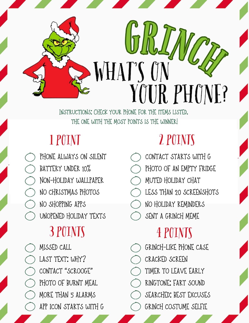 4 Grinch Games Bundle, Funny Grinch Christmas Games for Kids, Christmas ...