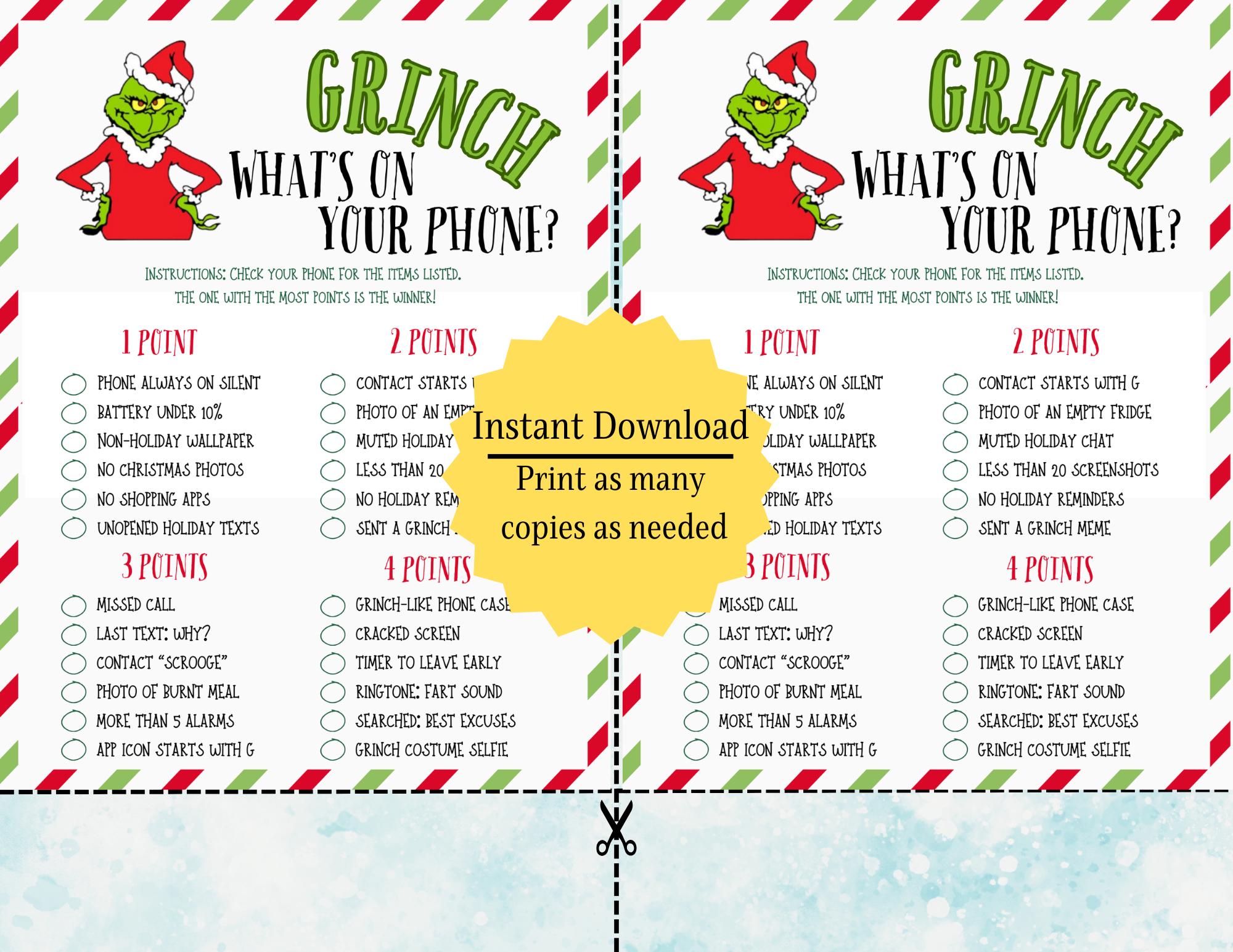 Grinch Christmas Games Bundle: Family Party Activities (digital ...