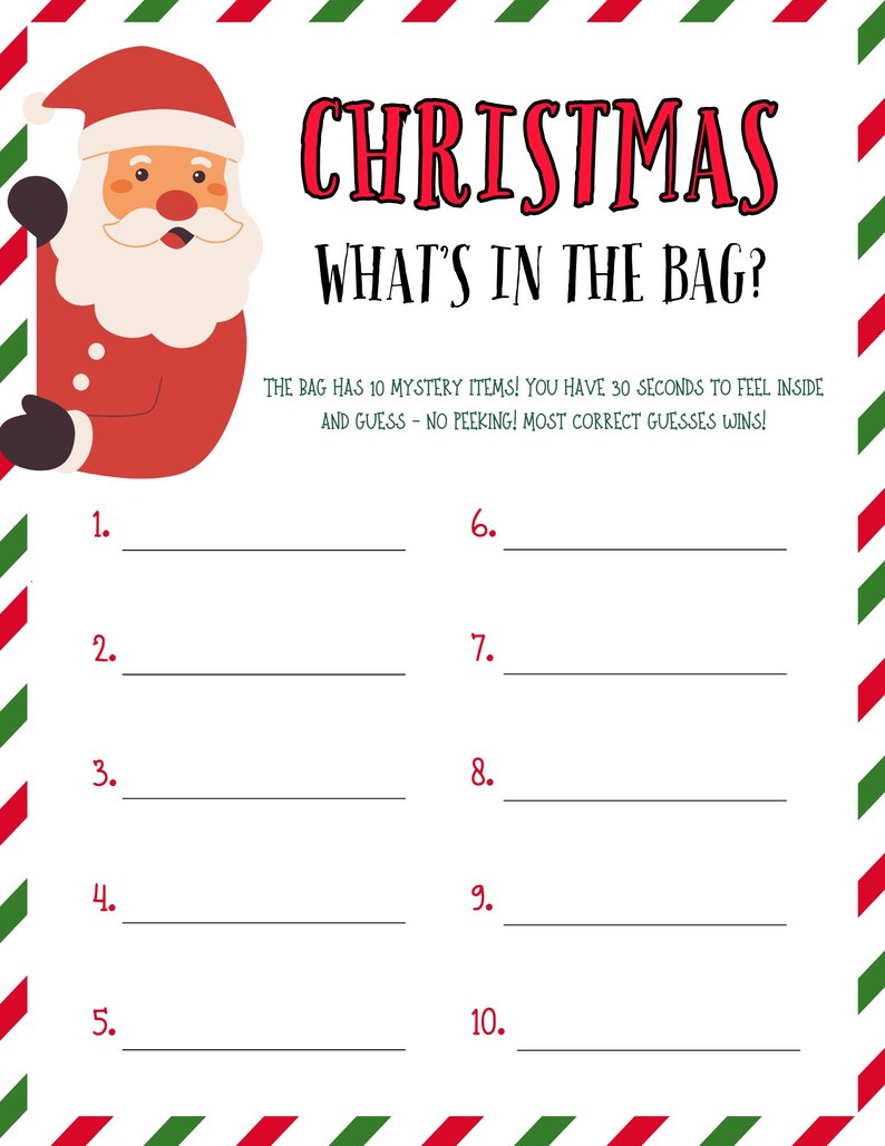 Christmas Santa What's in the Bag, Funny Christmas Game, Christmas ...