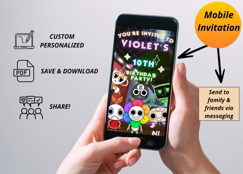 Dandy's World Animated Garden Birthday Invitation - Custom Digital ...