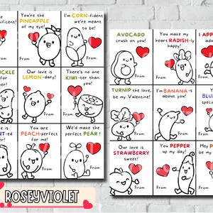 Cute Fruit Valentine Cards | Printable Valentine Cards for Kids ...