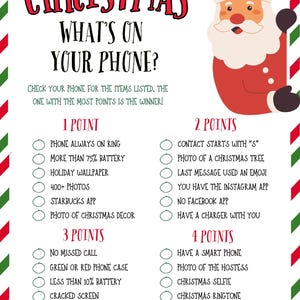 Santa Christmas What's on Your Phone, Funny Christmas Photo Selfie Game ...