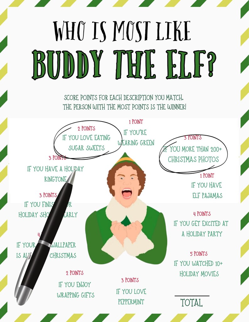Buddy Elf Movie Games Bundle: Christmas Party Printable (digital ...