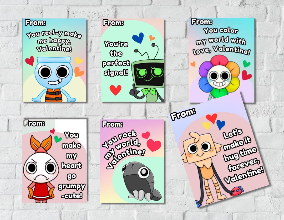 Dandy's World Valentine Cards: Fun Puns for Kids (digital Download) - Etsy