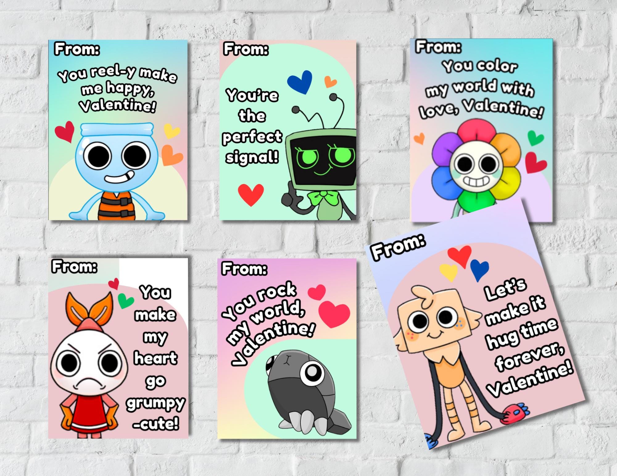 Dandy's World Valentine Cards | Printable Valentine Cards for Kids ...