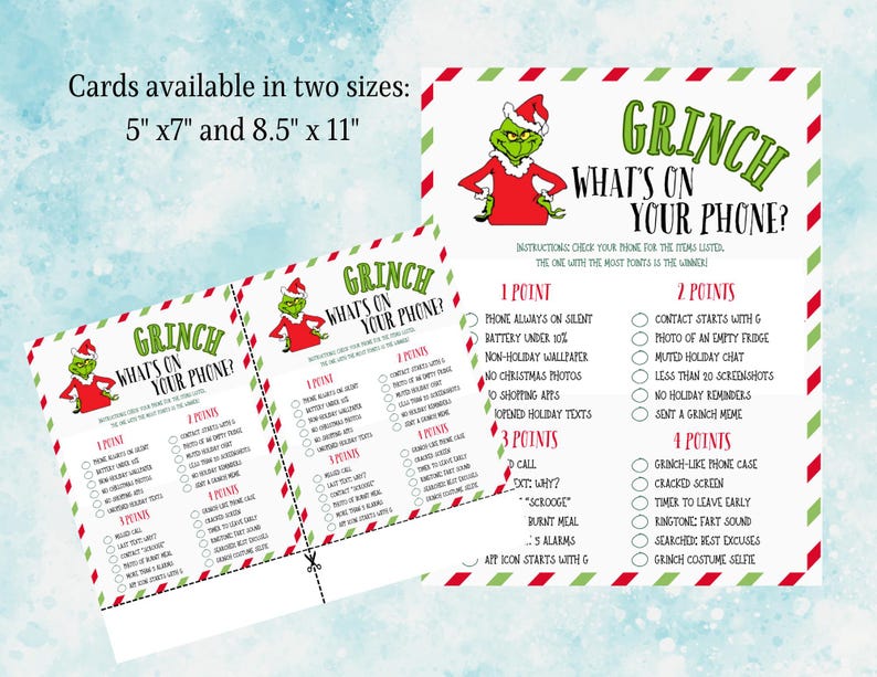 Grinch What's on Your Phone Game: Christmas Party (digital Download) - Etsy
