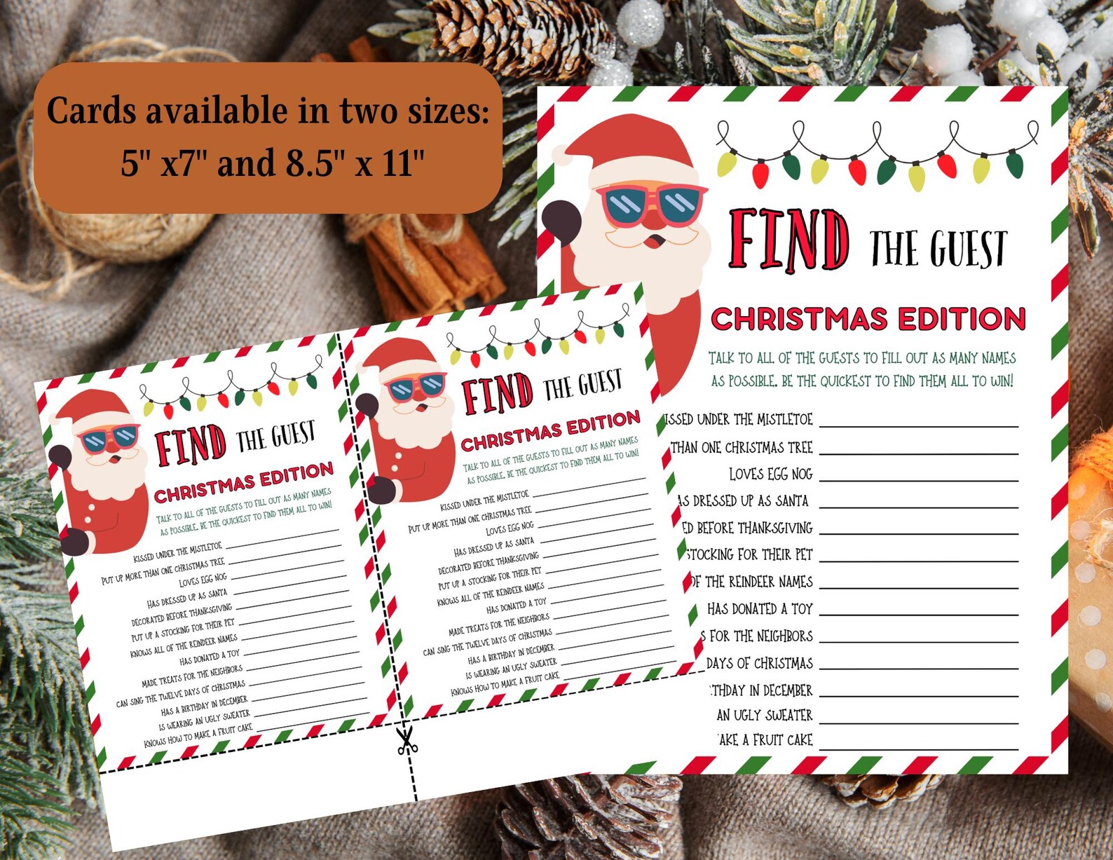 Christmas Find the Guest, Funny Christmas Game, Christmas Party Game ...