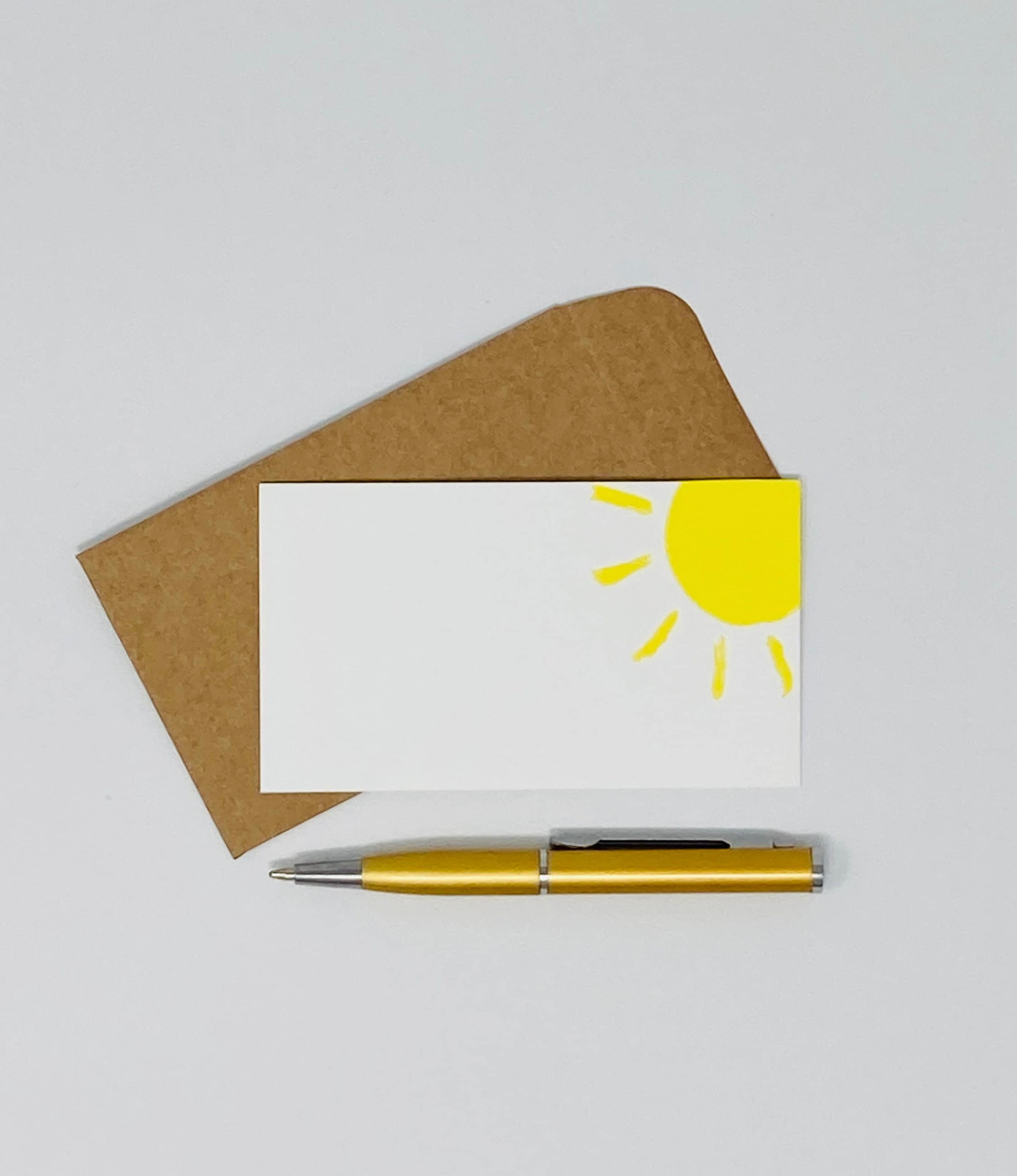Sunshine Pocket Notes // Set of 10 Mini Letterpress Notecards // Mini ...