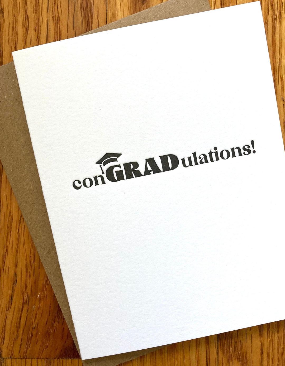 Congradulations! // Letterpress Graduation Card // Hats off Grad Card ...