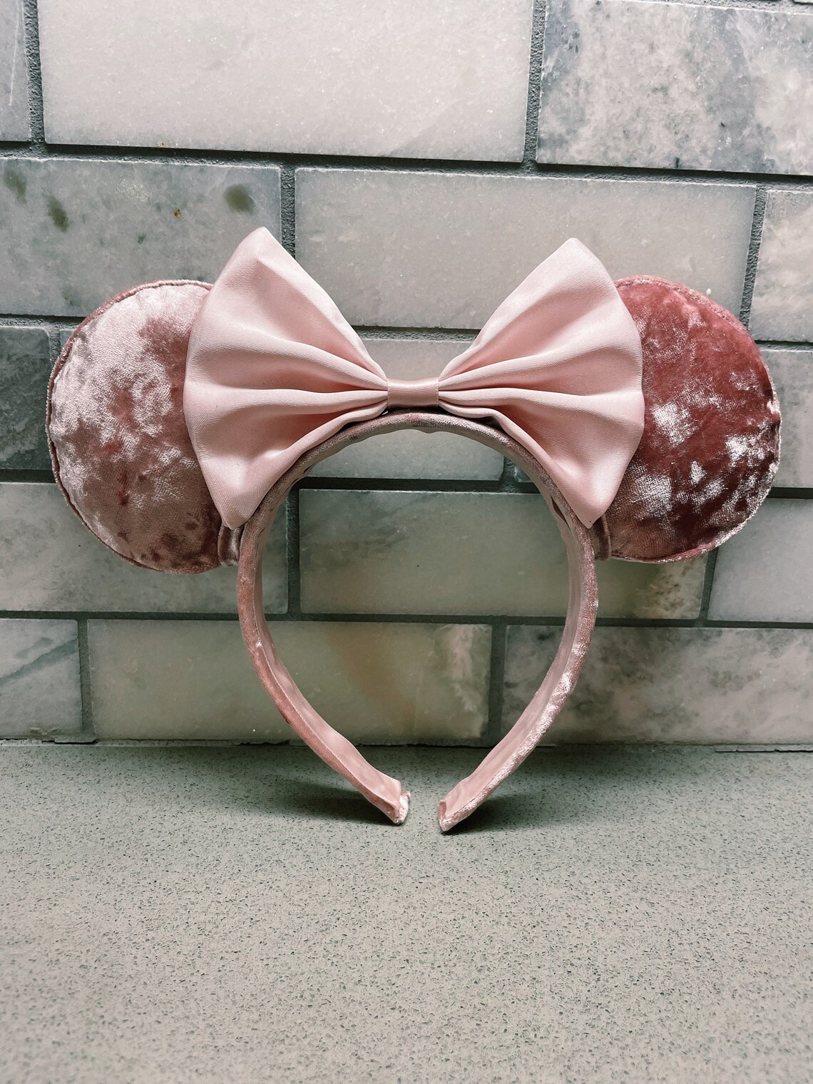 Pink Velvet Mickey Ears / Velvet Disney Ears - Etsy