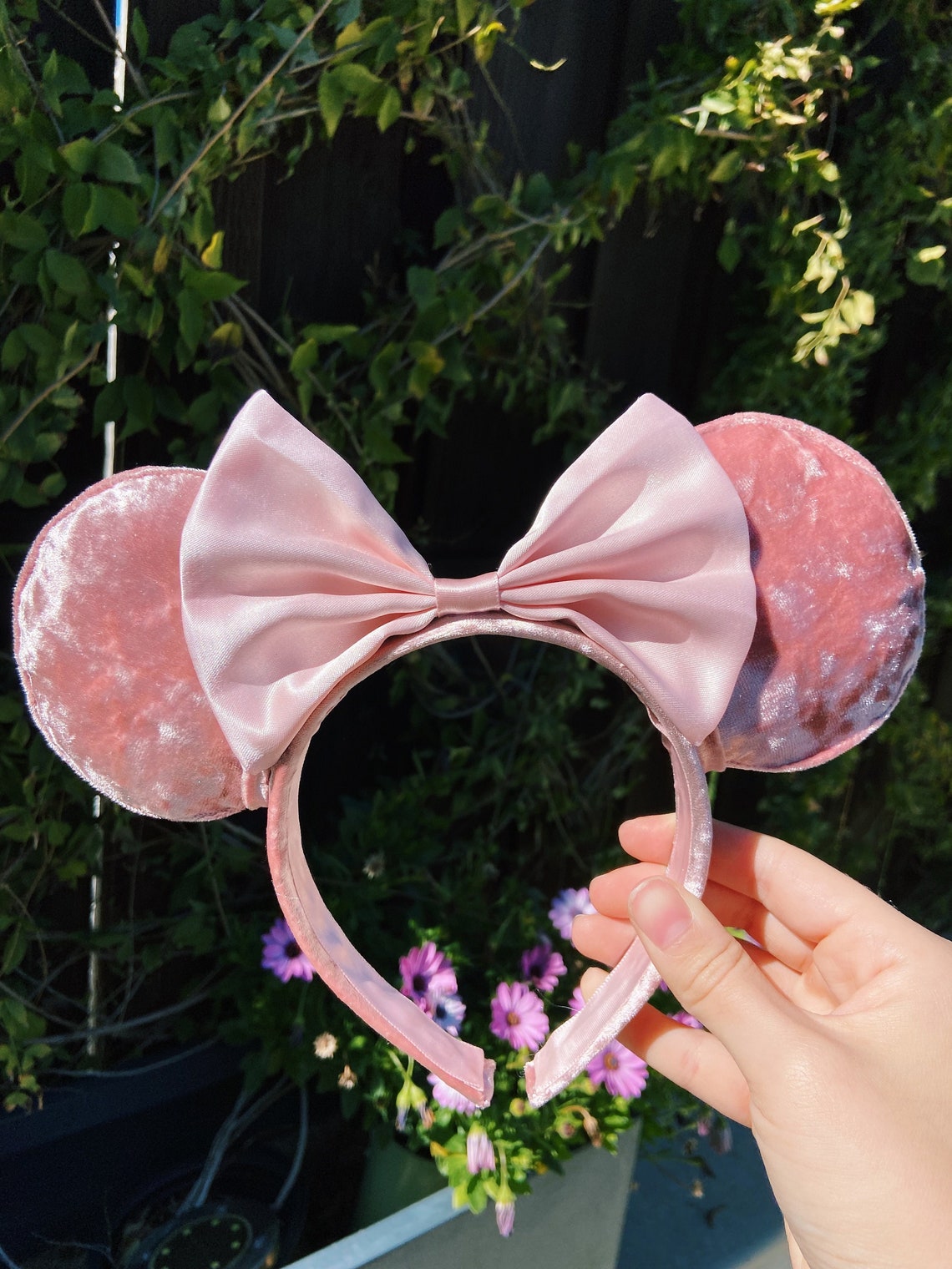 Pink Velvet Mickey Ears / Velvet Disney Ears - Etsy