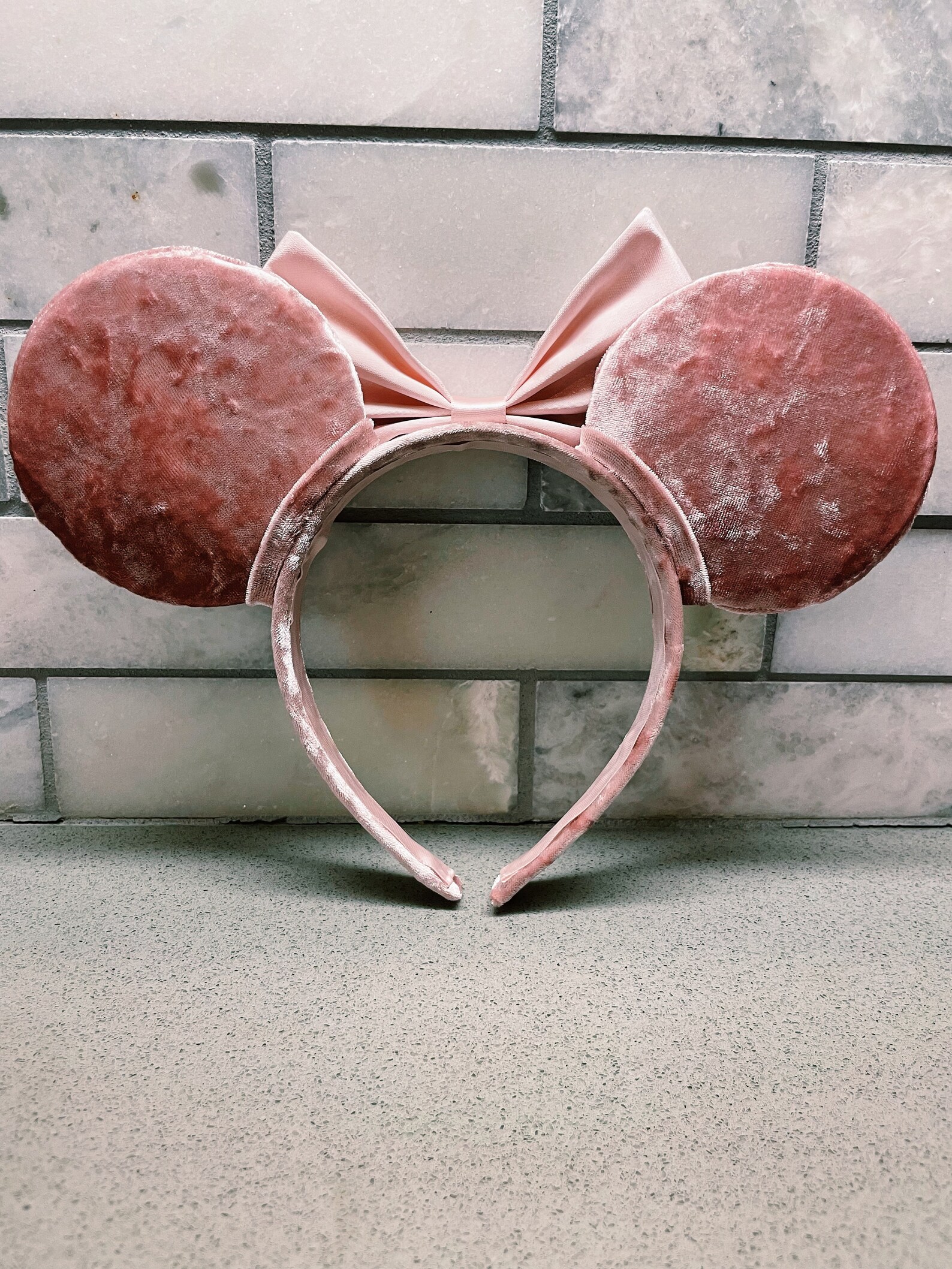Pink Velvet Mickey Ears / Velvet Disney Ears - Etsy