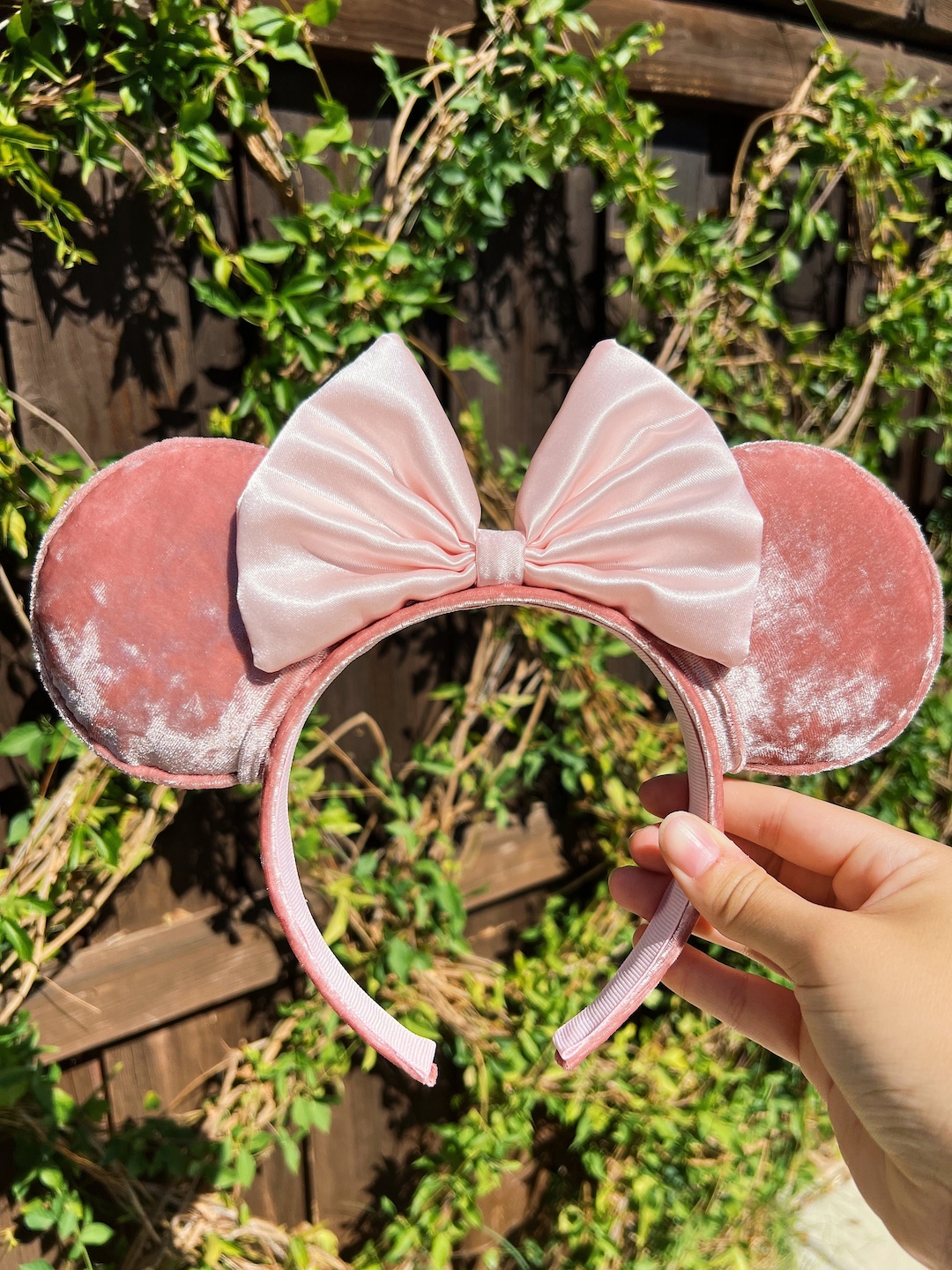 Pink Velvet Mickey Ears / Velvet Disney Ears - Etsy