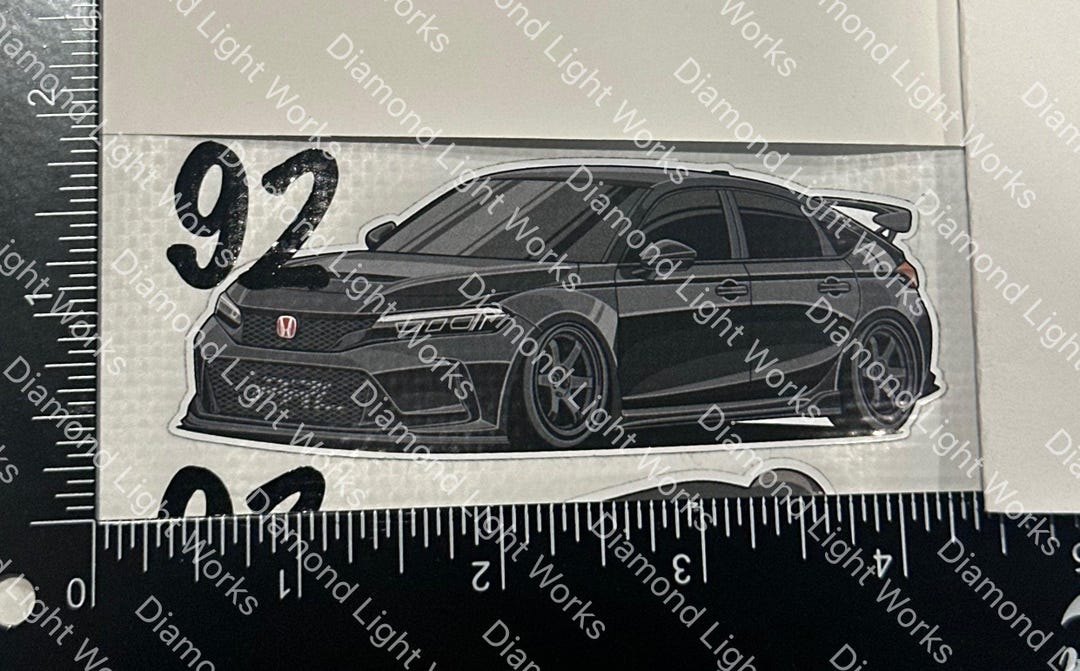 Honda Civic Fl5 Black Sticker Decal - Etsy