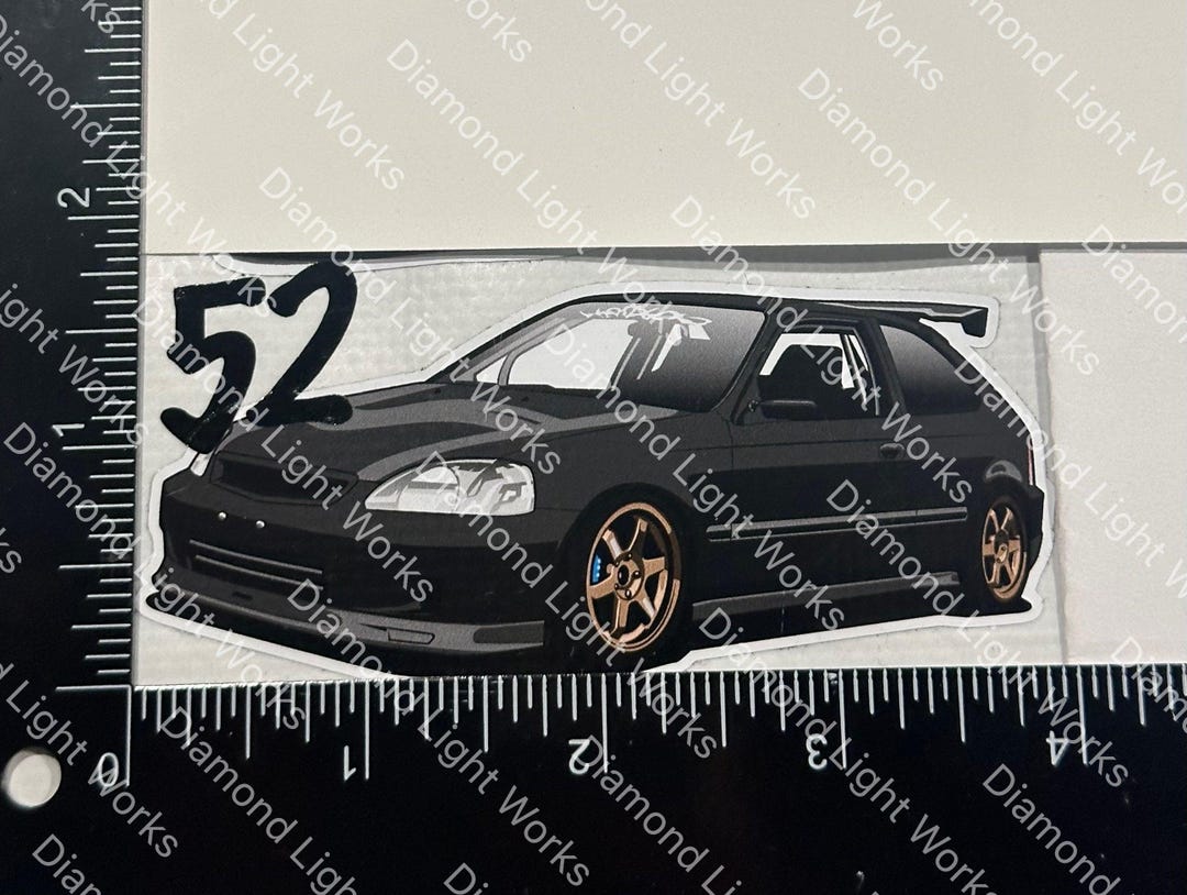 Honda Civic Ek Hatch Black Sticker Decal - Etsy