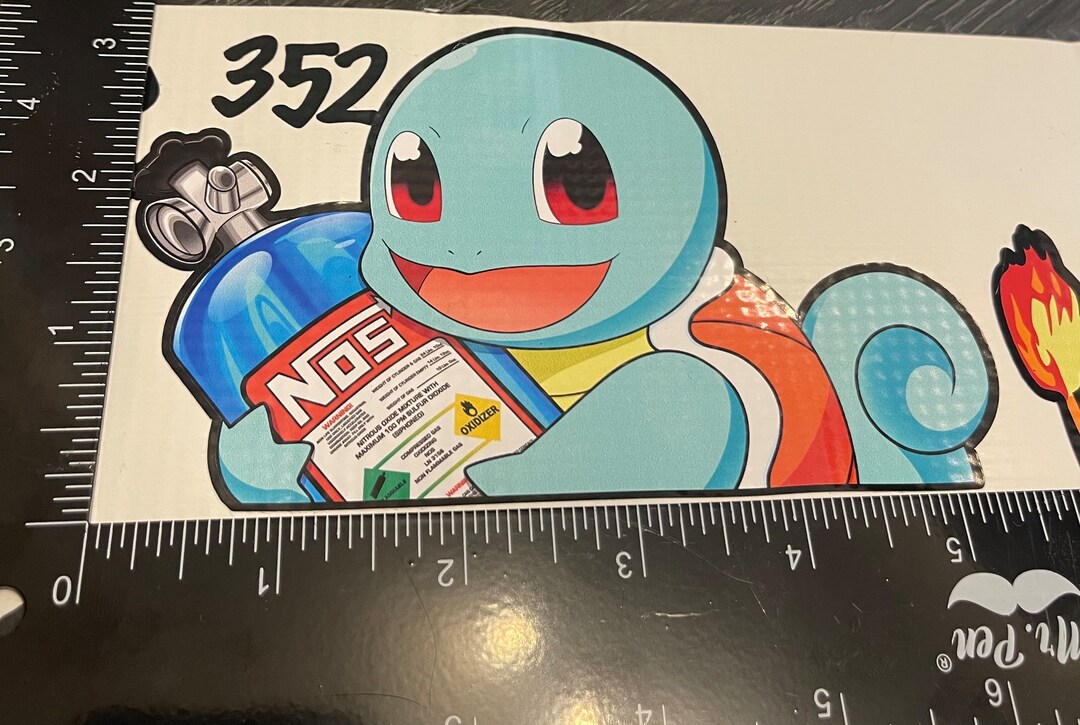 Pokémon Squirtle Peeker Sticker Jdm Nos Bottle Car Decal - Etsy