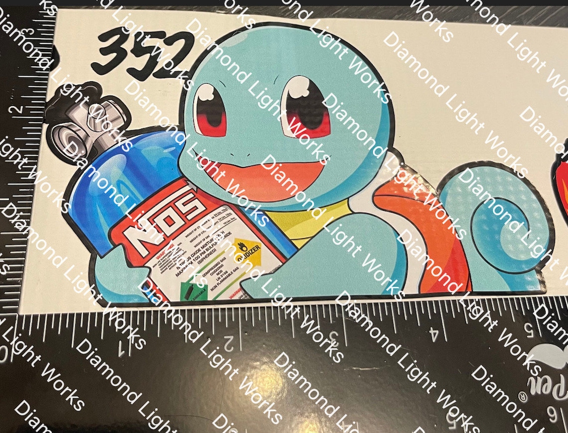 Pokémon Squirtle Peeker Sticker Jdm Nos Bottle Car Decal - Etsy