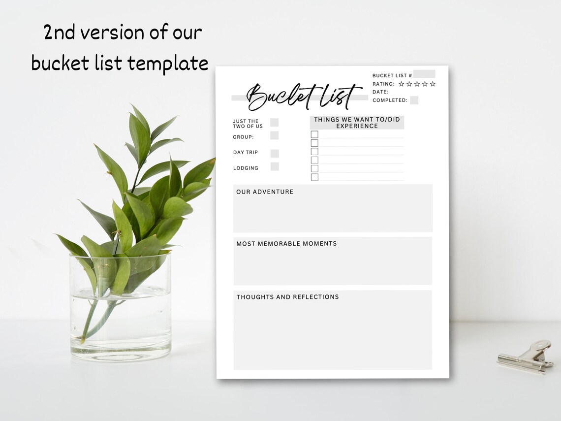 Digital Couple's Bucket List Template Digital Download for Creating ...