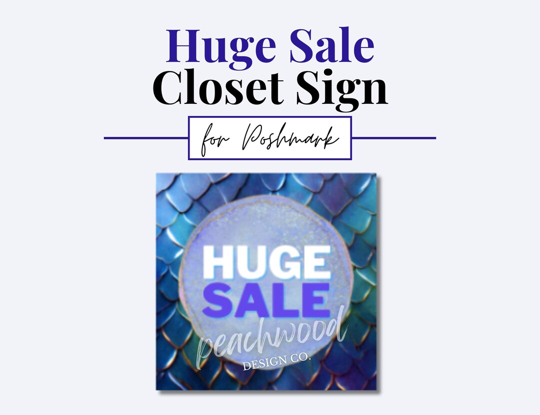 Huge Sale Closet Sign Sale Sign for Poshmark - Mermaid Theme - Etsy