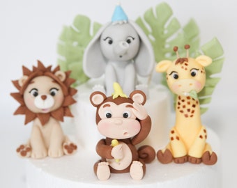 Animal Themed Line Cake Topper Set Two Wild Cake Topper Set Wild One ...