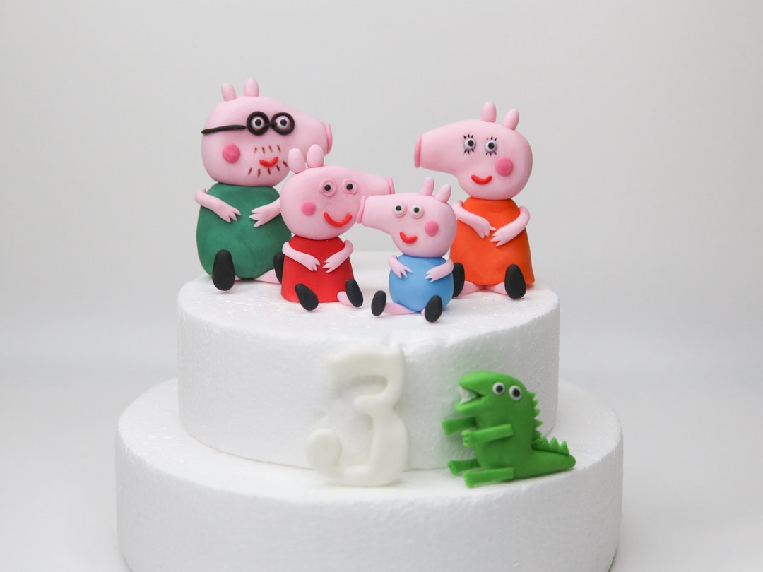 Cartoon Inspired Pig Family Characters Edible Cake Topper for Baby Boy ...