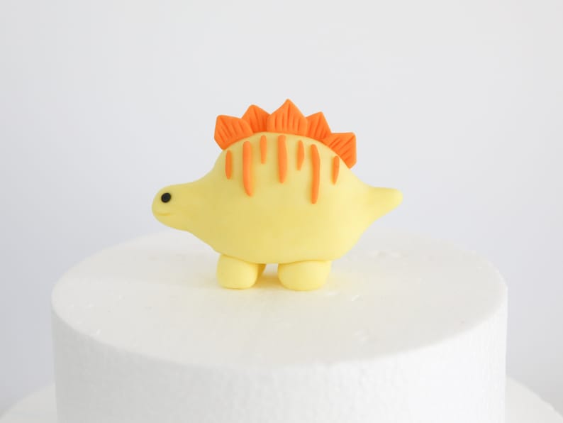 Dinosaur Cake Topper Fondant With Volcano and Balloon Cute - Etsy