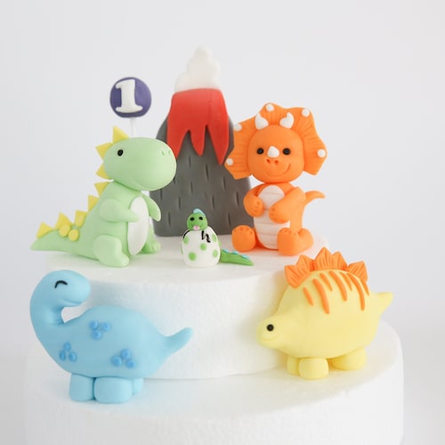 Fondant Dinosaur Cake Topper With Spikes and Spots 1st - Etsy