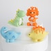 Dinosaur Cake Topper Fondant With Volcano and Balloon, Cute Dinosaur ...