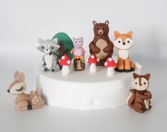 Animal Themed Line Cake Topper Set Customisable - Etsy