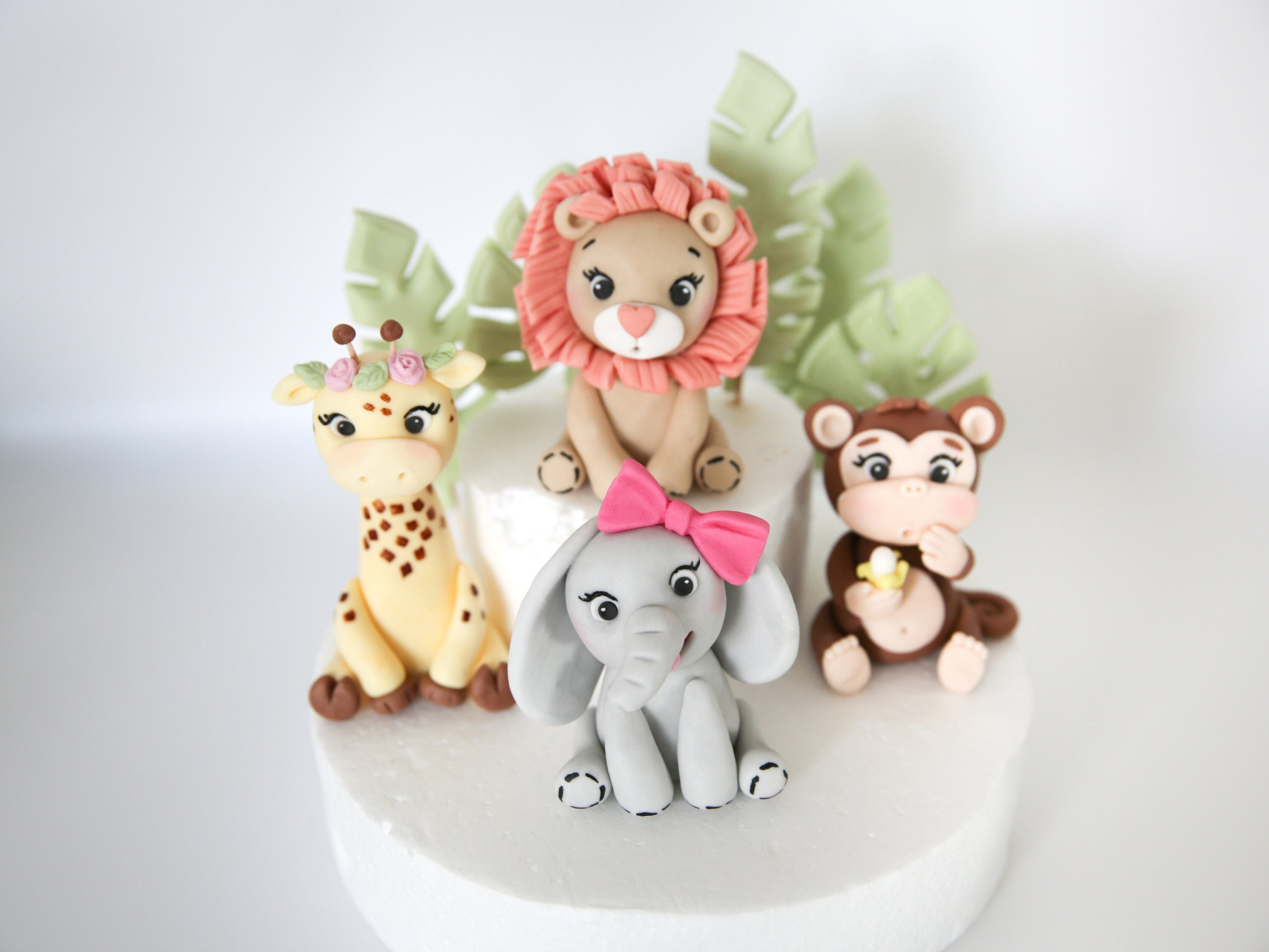 Safari Cake Topper Fondant With Leaves Bundle Cute Female - Etsy UK