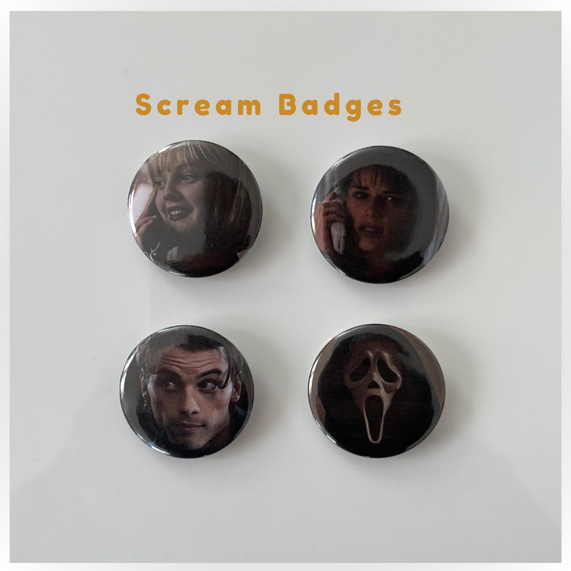 Scream Inspired Pin Badges Badges Halloween Badges - Etsy