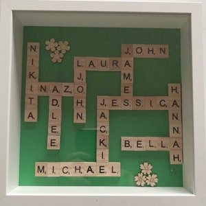 Hand Made Scrabble Family Tree in 3D Shadow Box Frame Custom Made ...