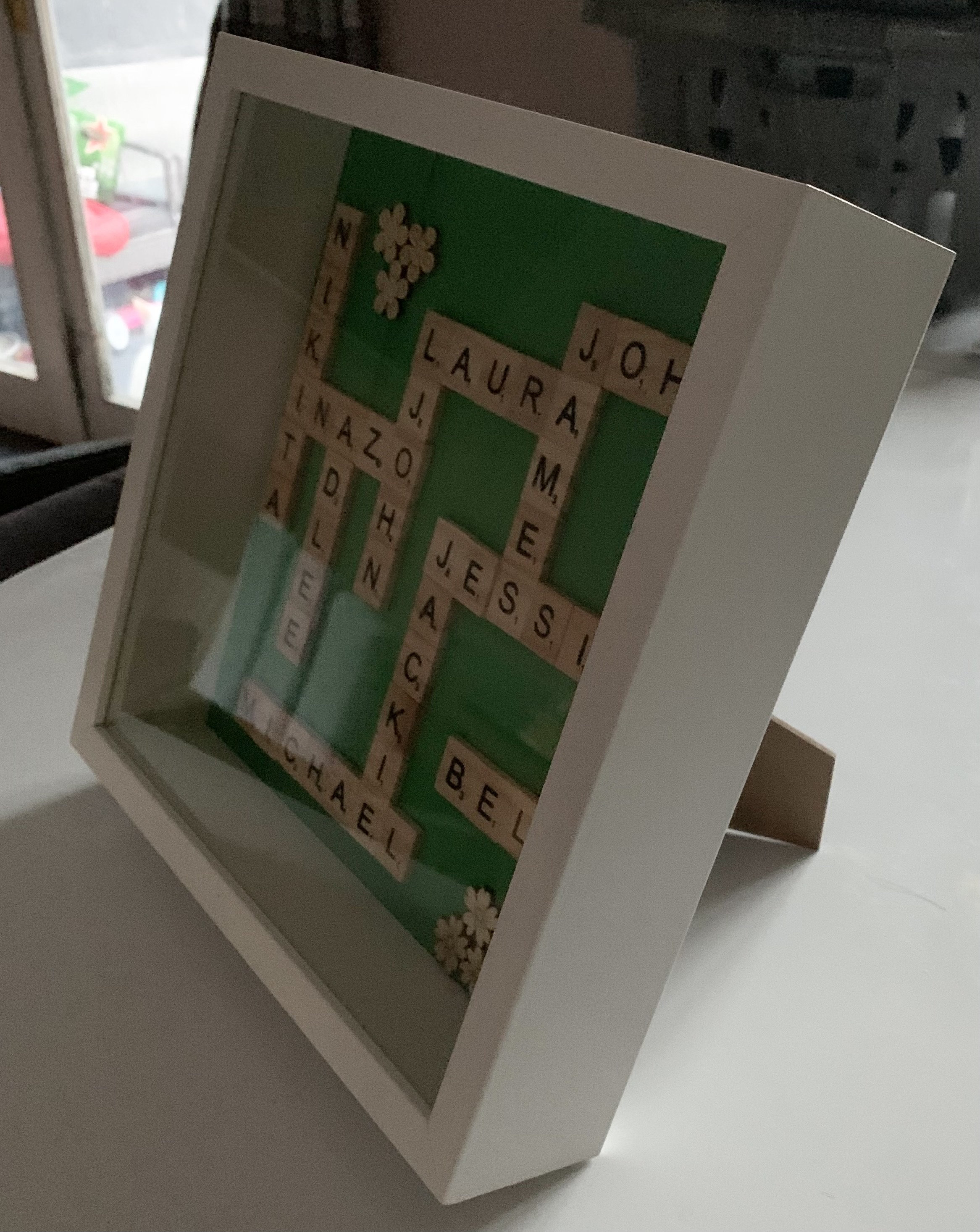 Hand Made Scrabble Family Tree in 3D Shadow Box Frame Custom Made ...