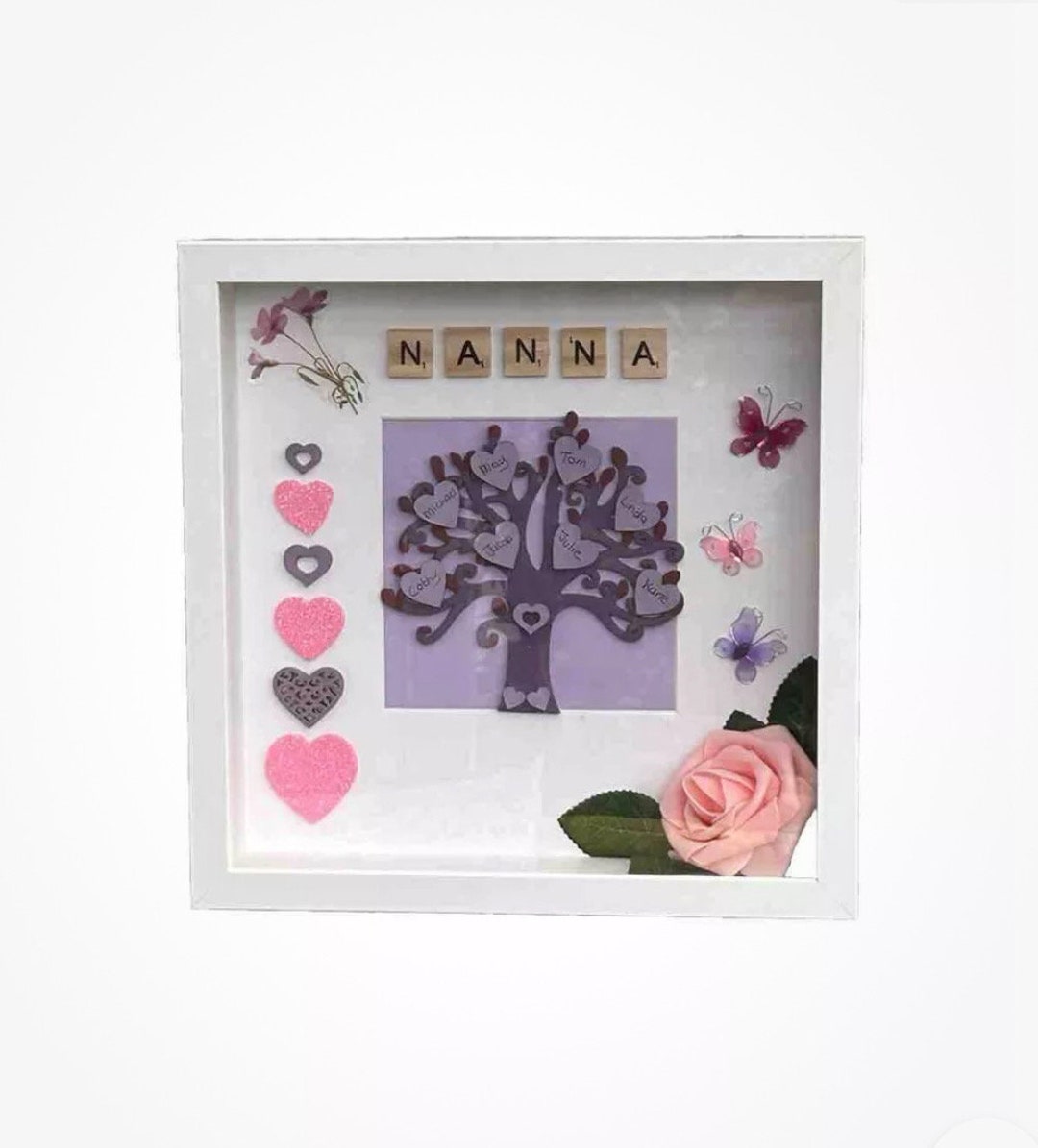 Hand Made Nanna Gift in Shadow Box Frame Custom Made Personalised - Etsy