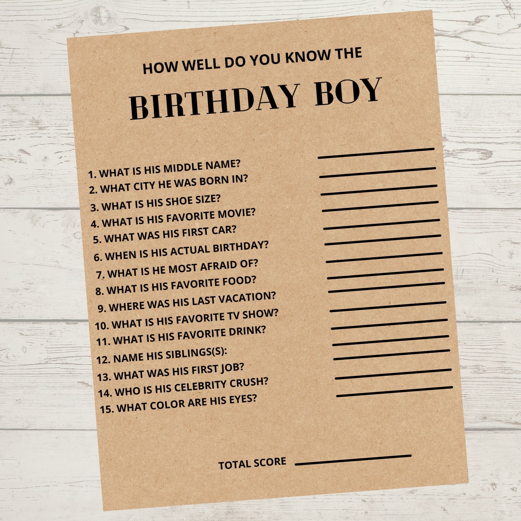 How Well Do You Know the Birthday Boy, Who Knows the Birthday Boy Best ...