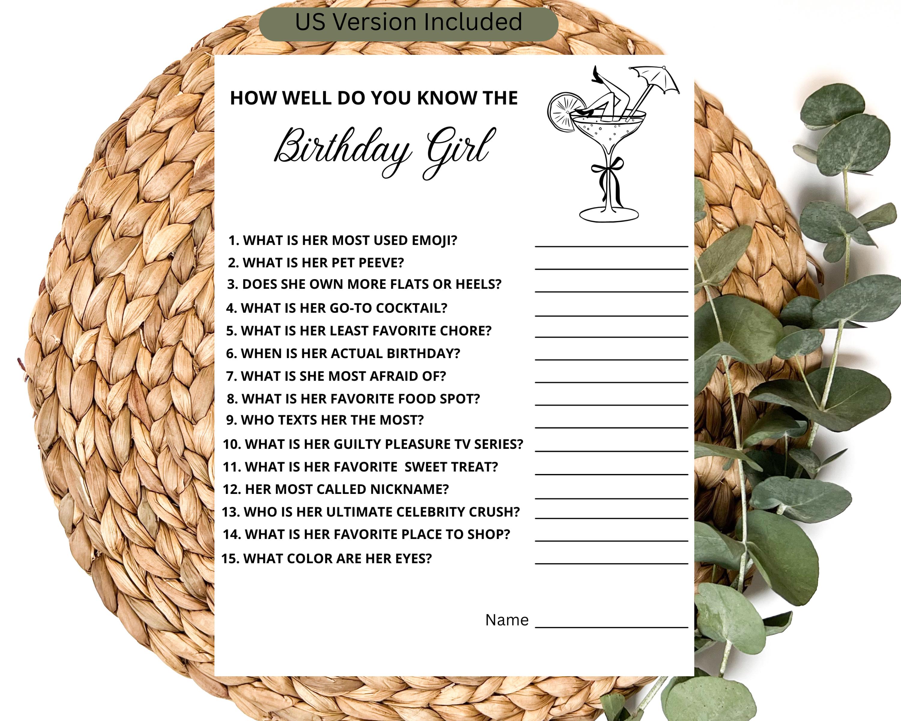 How Will Do You Know the Birthday Girl, Who Knows the Birthday Girl ...