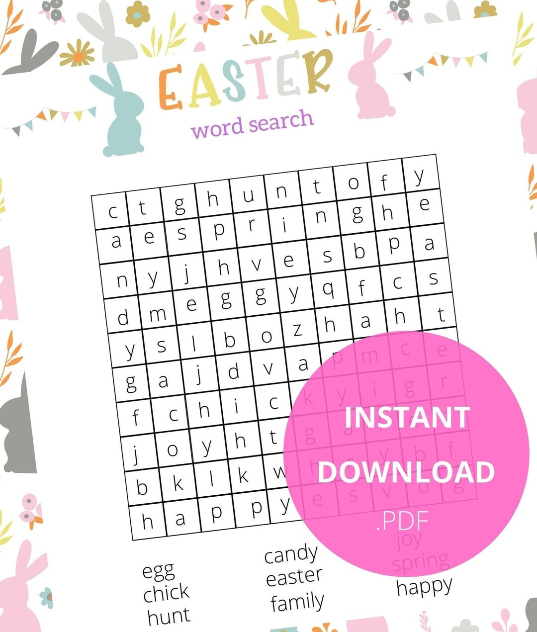 Easter Word Search Game | Easter Trivia | Easter Party Games Printable ...