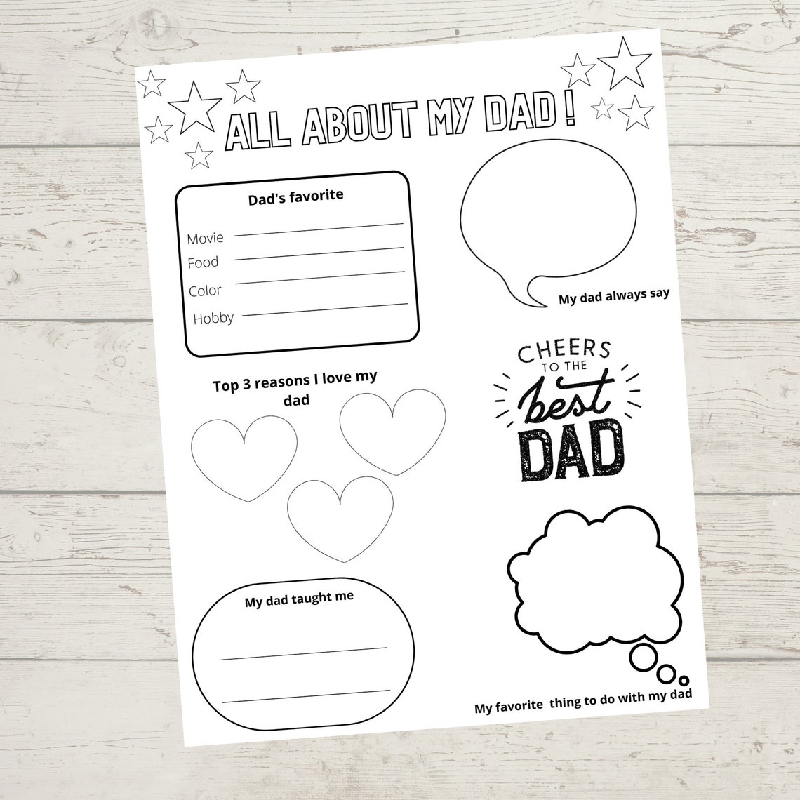 Fathers Day Gift, Fathers Day Gift From Kids, Printable Fathers Day ...