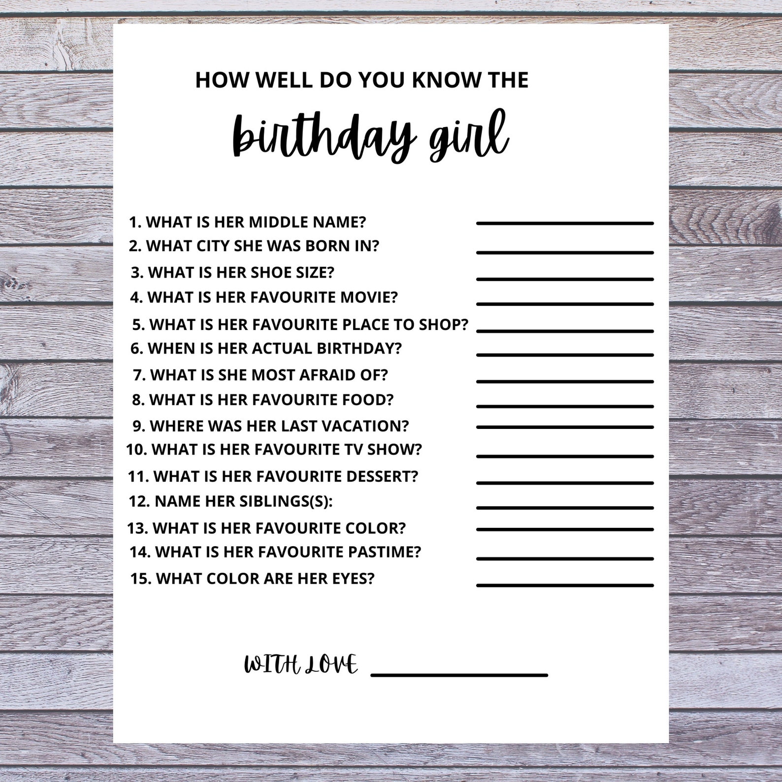 How Well Do You Know the Birthday Girl | Who Know the Birthday Girl ...