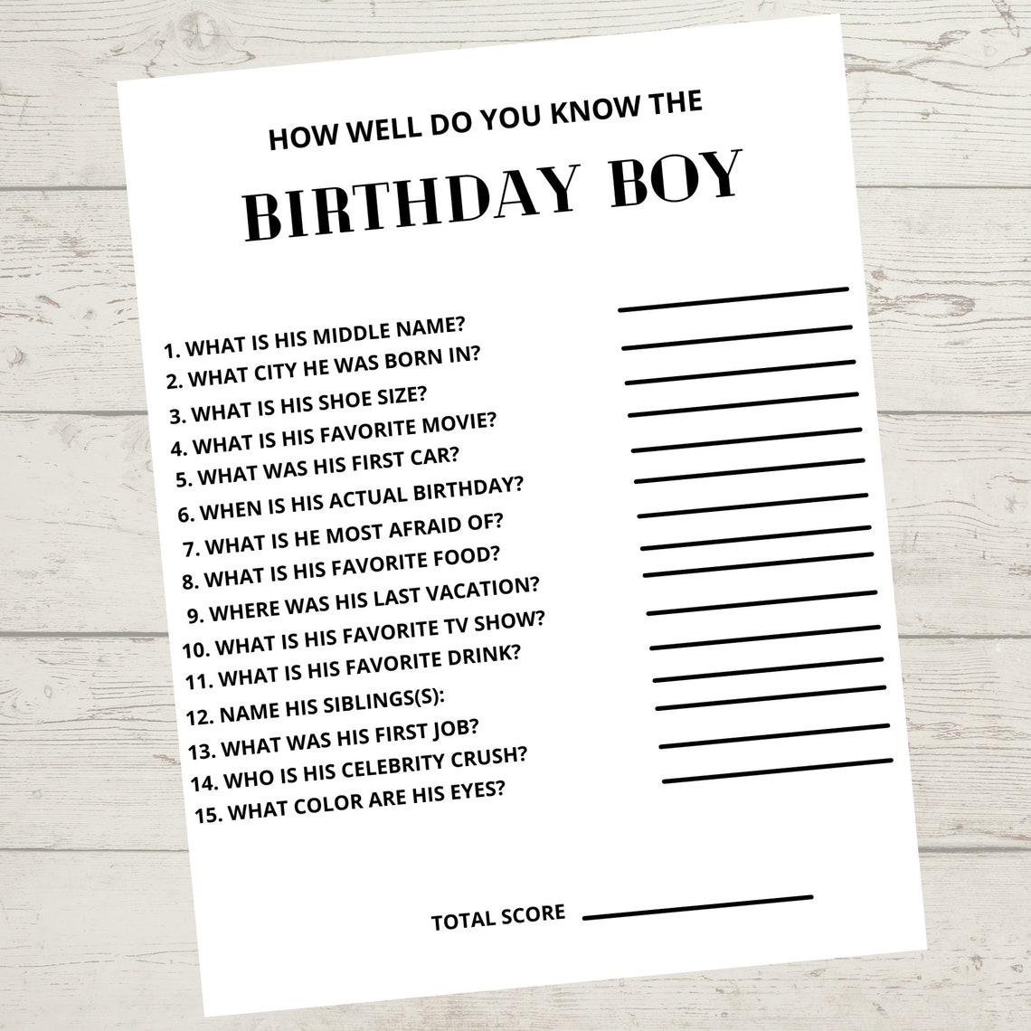 How Well Do You Know the Birthday Boy, Who Knows the Birthday Boy Best ...
