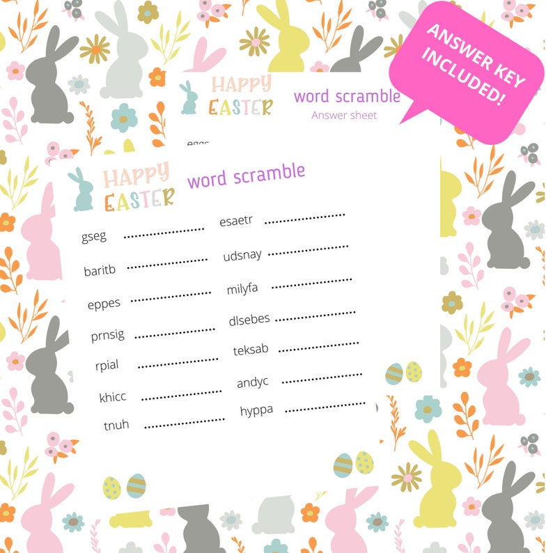 Easter Word Scramble L Printable Easter Games L Easter Classroom ...