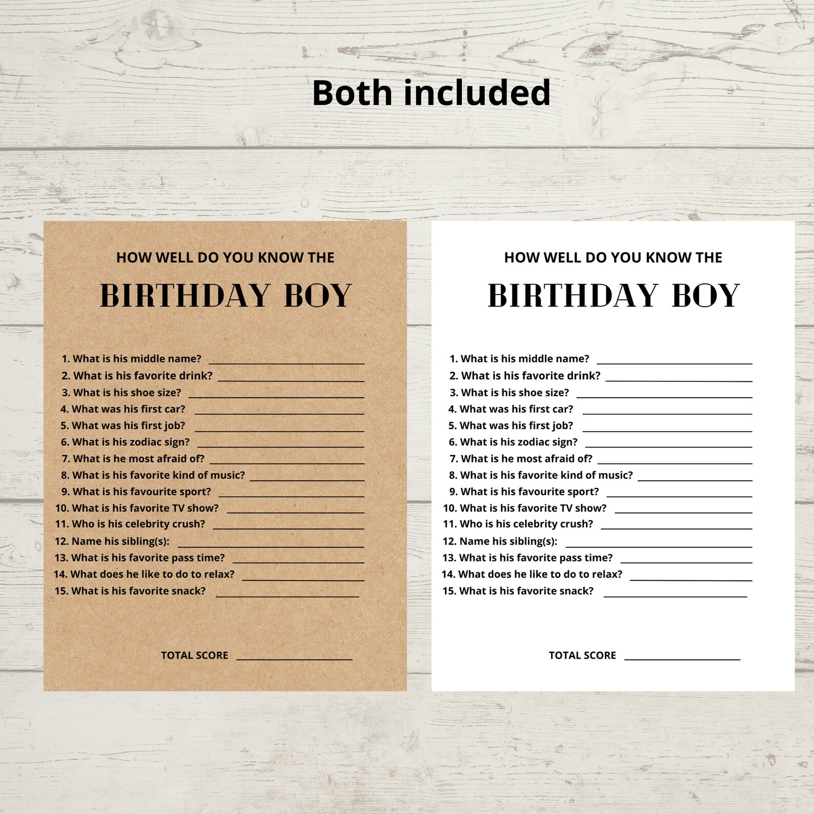 How Well Do You Know the Birthday Boy Game (PDF) Digital Download Who ...