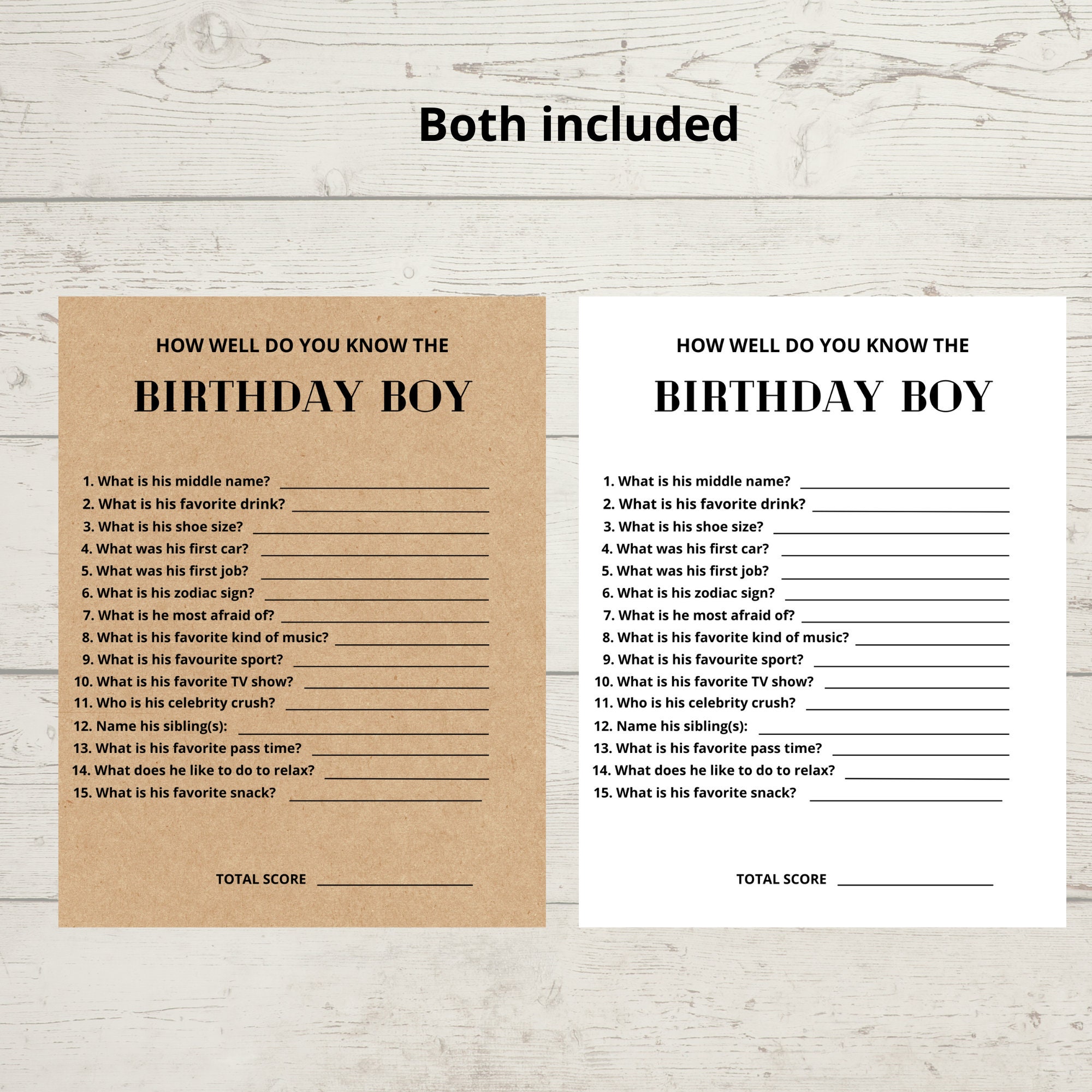 How Well Do You Know the Birthday Boy Game (PDF) Digital Download Who ...