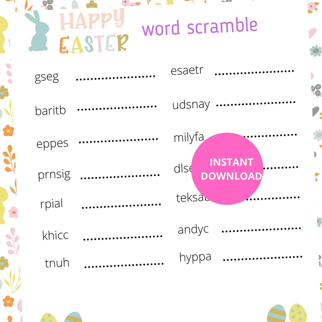 Easter Word Scramble L Printable Easter Games L Easter Classroom ...