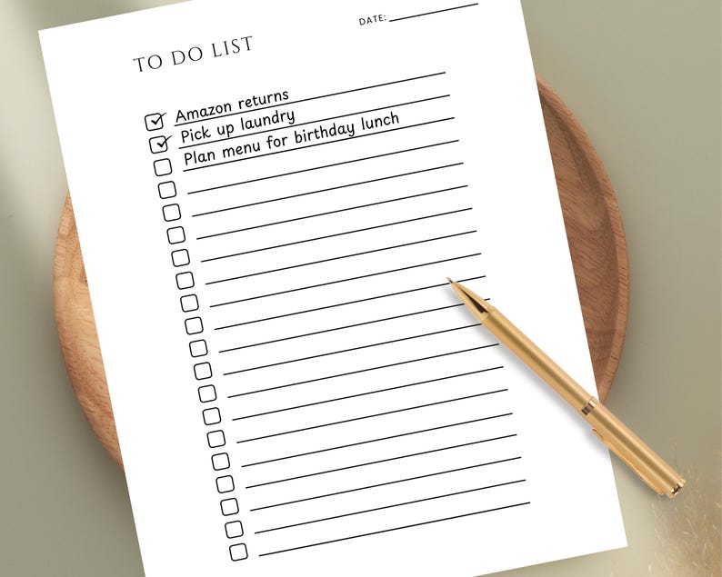 Minimalist to Do List Printable: Simple Organizer Checklist (PDF) - Etsy