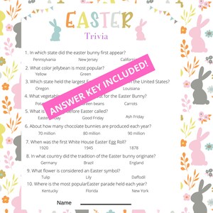 Easter Games Easter Trivia Easter Games Printable Easter Activities ...