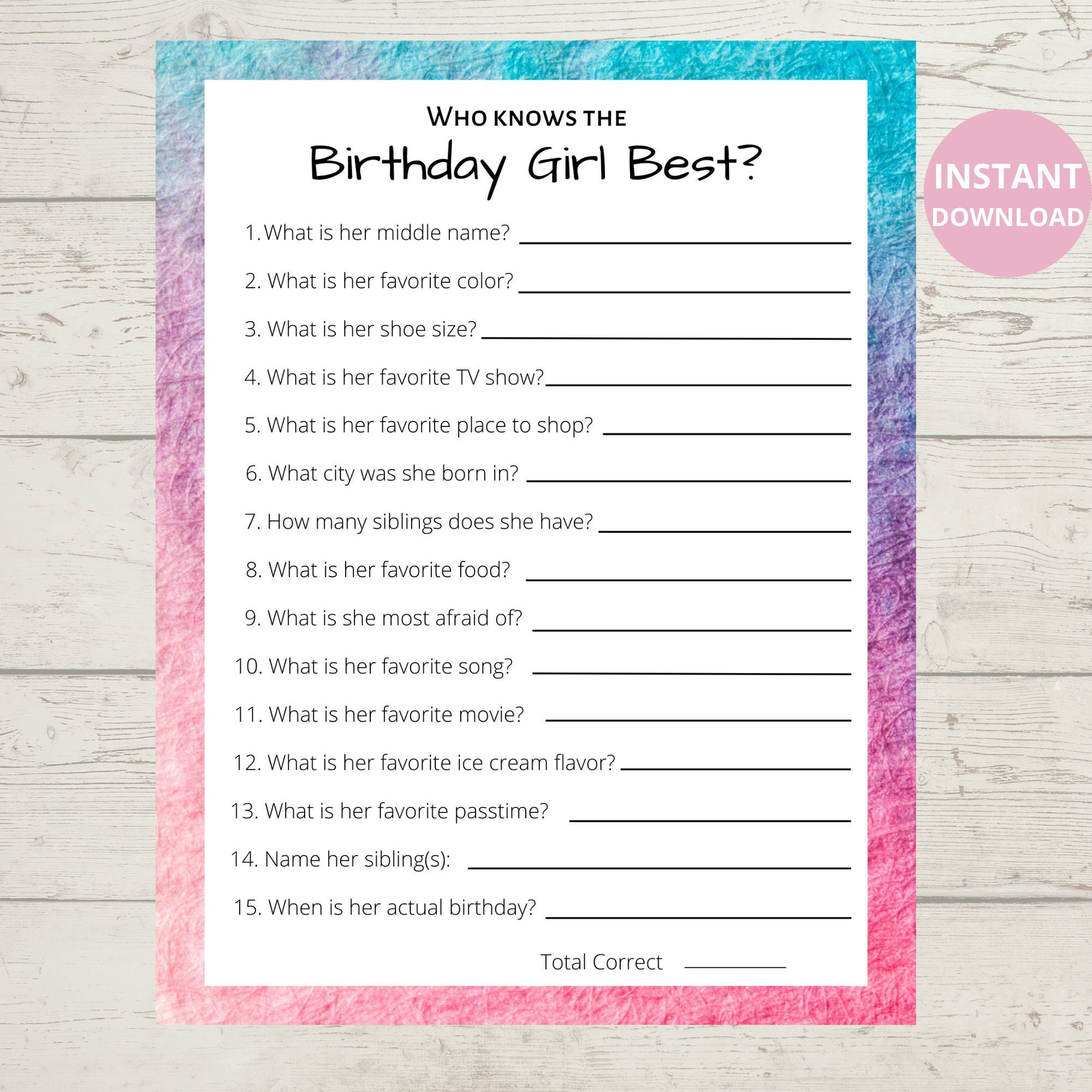 How Well Do You Know the Birthday Girl, Who Knows the Birthday Girl the ...