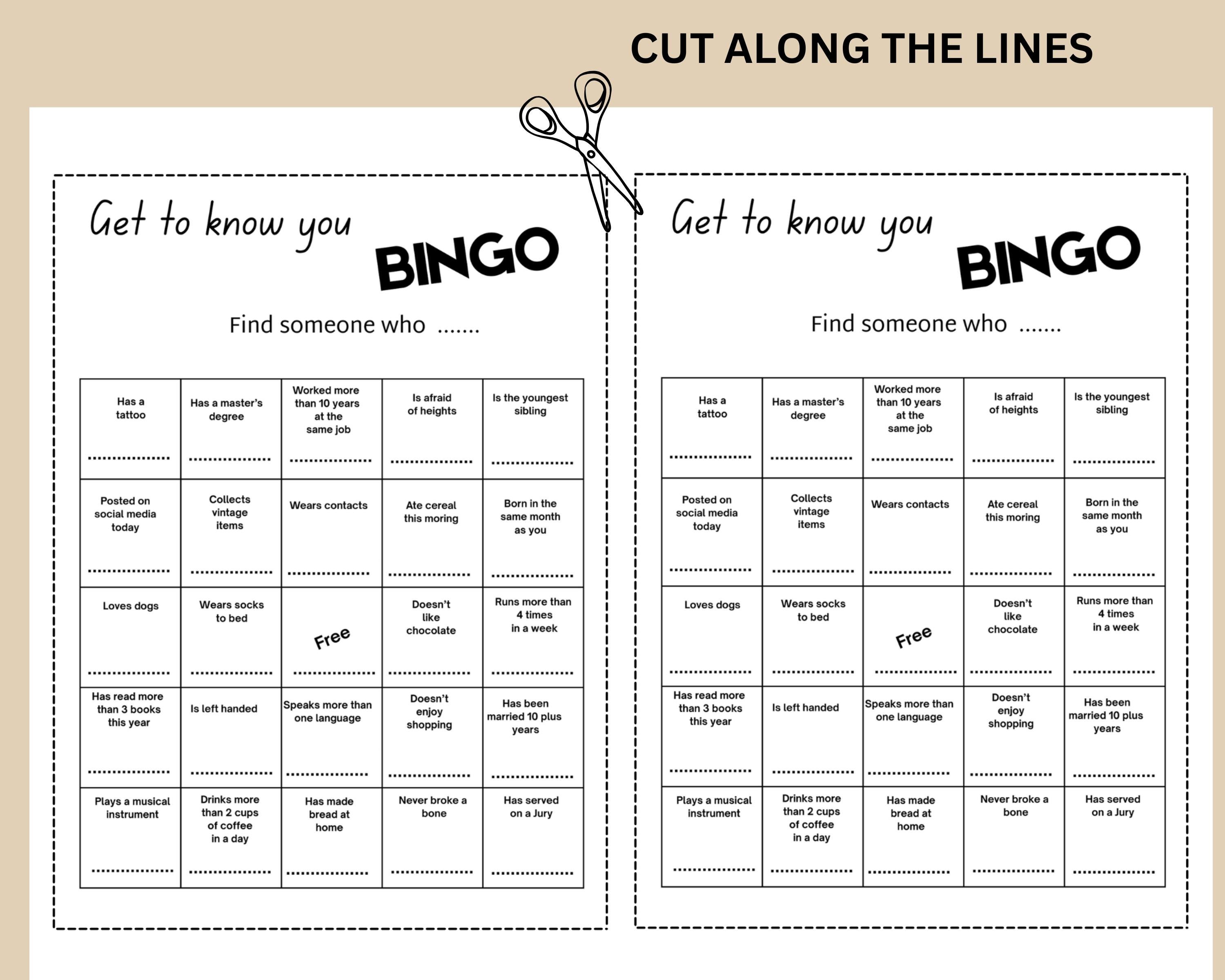 Printable Find Someone Who Ice Breaker Bingo, Adult Party Games, Office ...