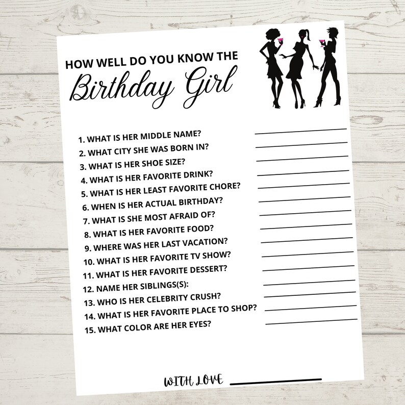 How Well Do You Know the Birthday Girl | Who Knows the Birthday Girl ...