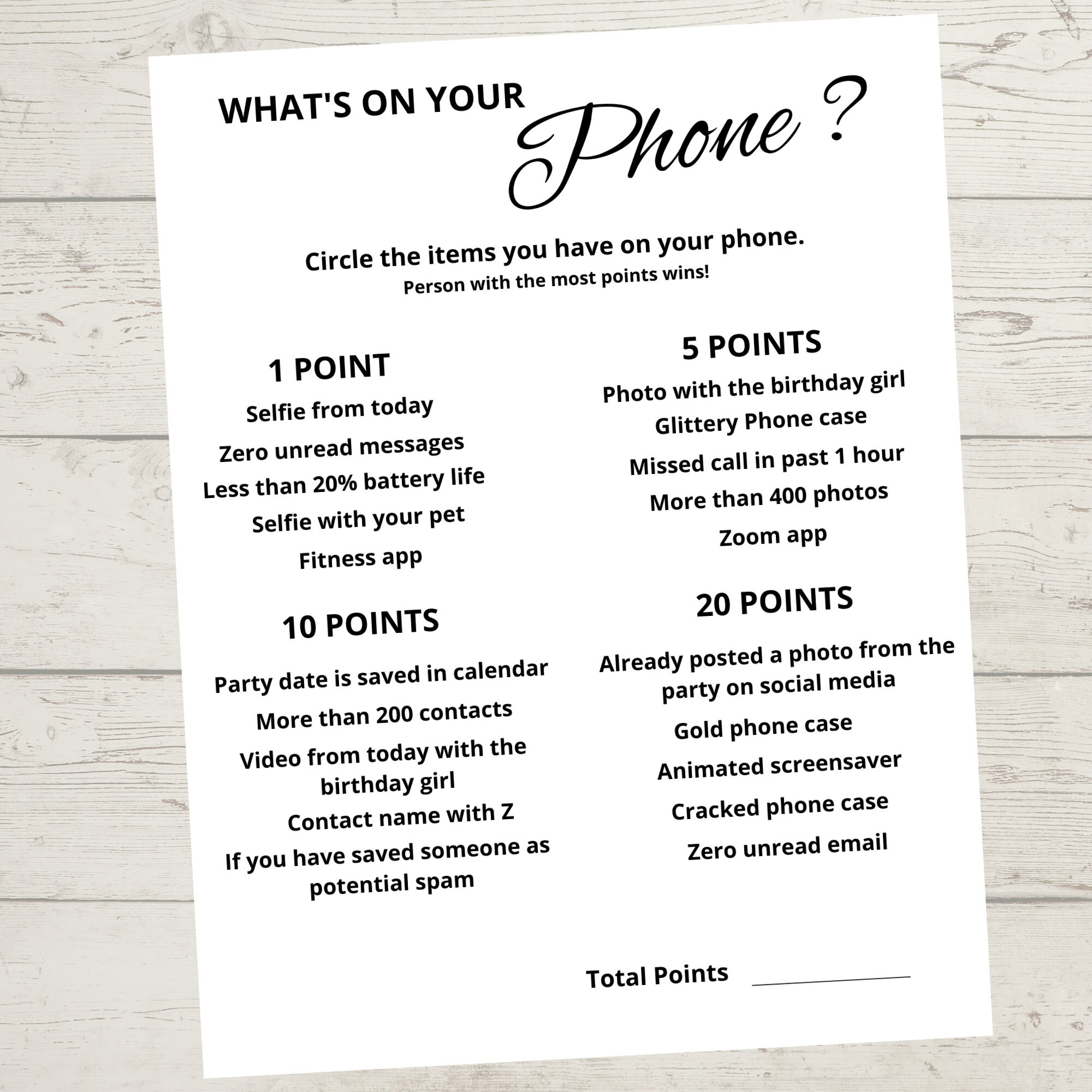 Birthday Games , What is on Your Phone, Adult Birthday Party ,birthday ...